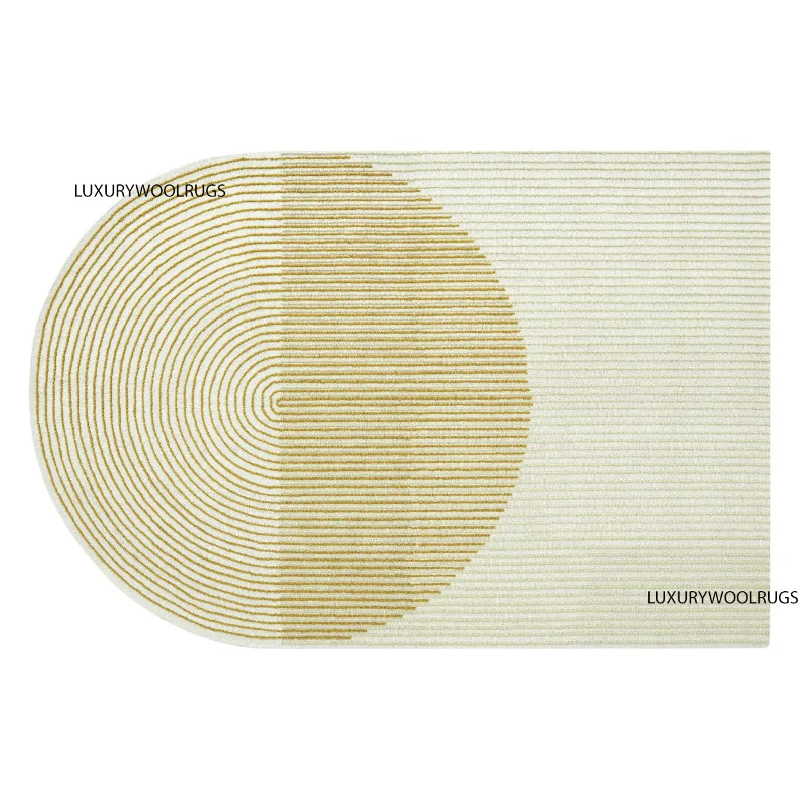 Irregular Arch Shape High & Low Pile Hand-tufted Modern 100% Wool Area ...