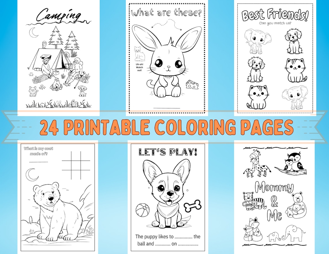 24 Printable Activity Pages for Kids, Coloring Pages, Unique Designs ...