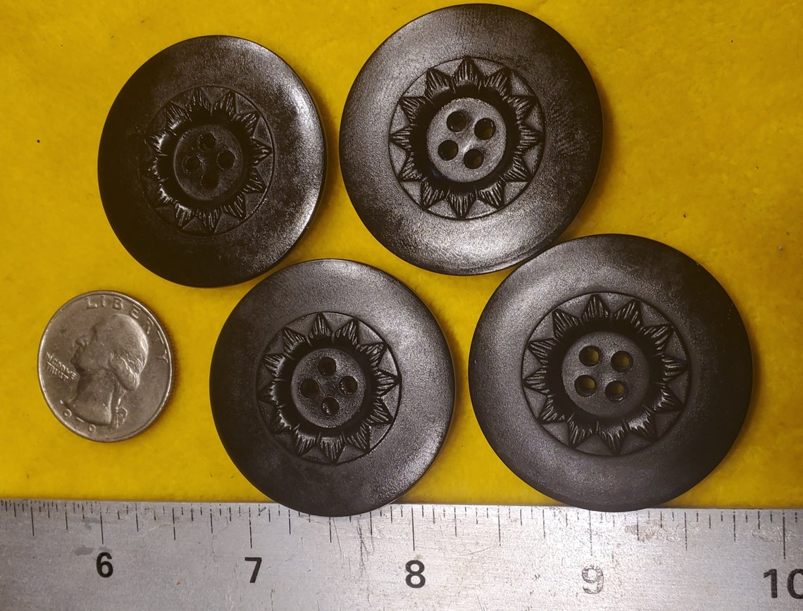 Victorian Mourning Buttons Large 4lot - Etsy