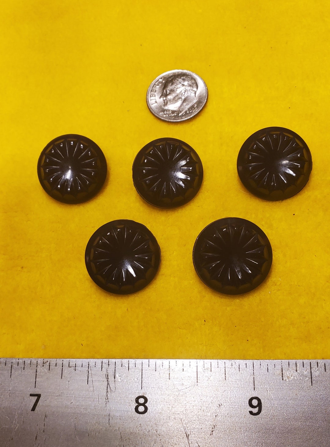 5 Gutta Percha Mourning Buttons - Etsy