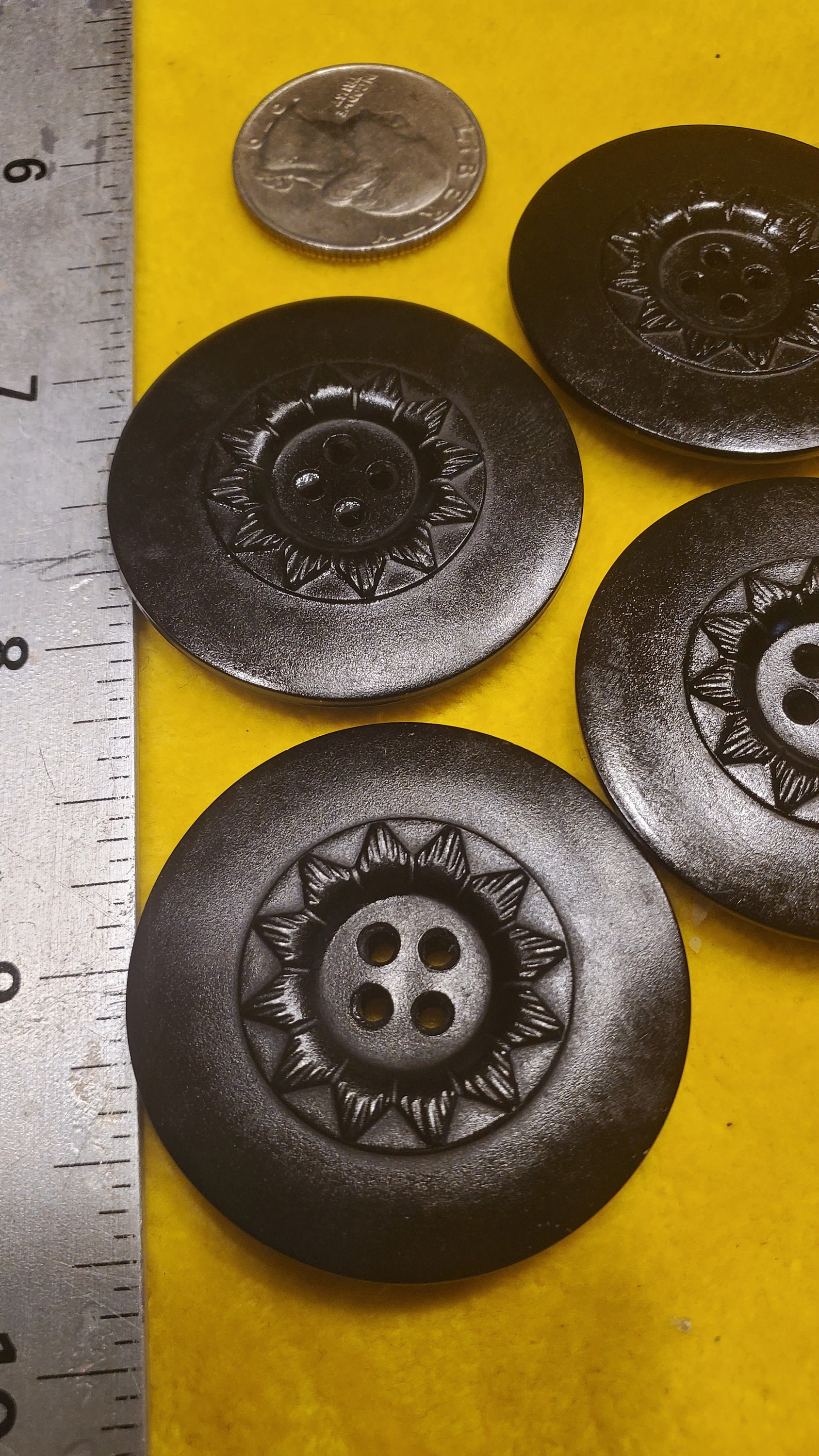Victorian Mourning Buttons Large 4lot - Etsy