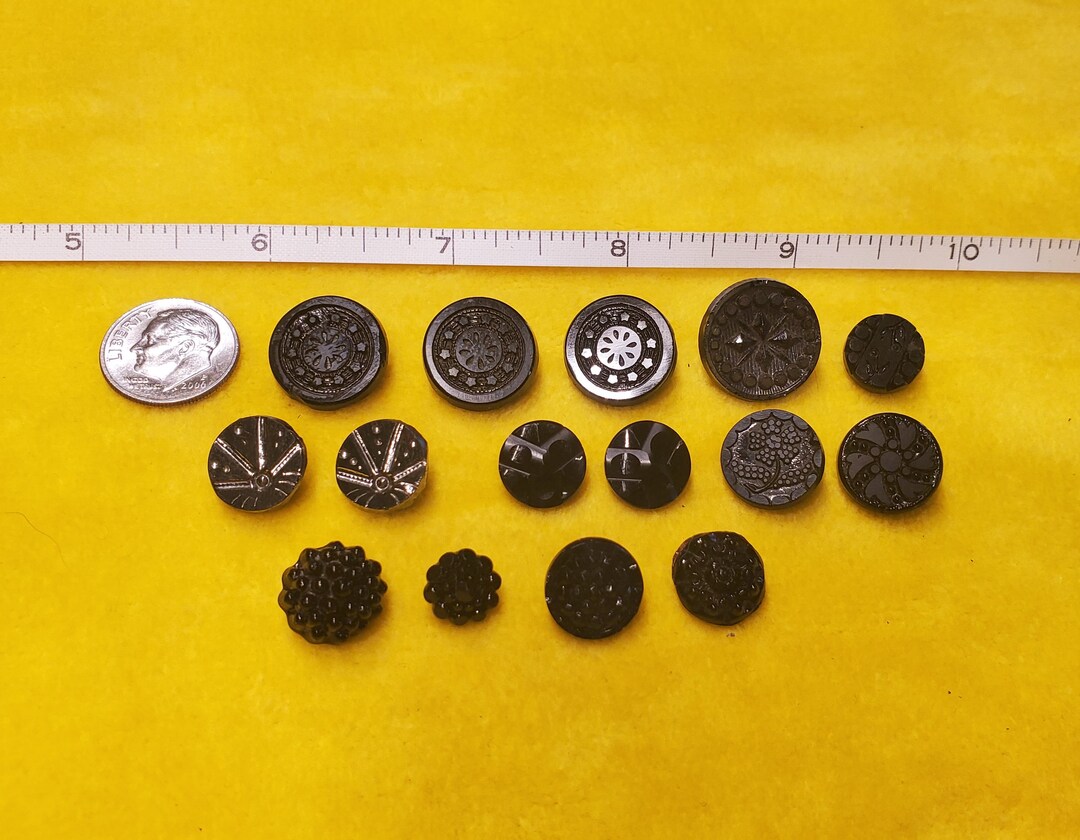 Black Glass Victorian Jet Buttons - Etsy