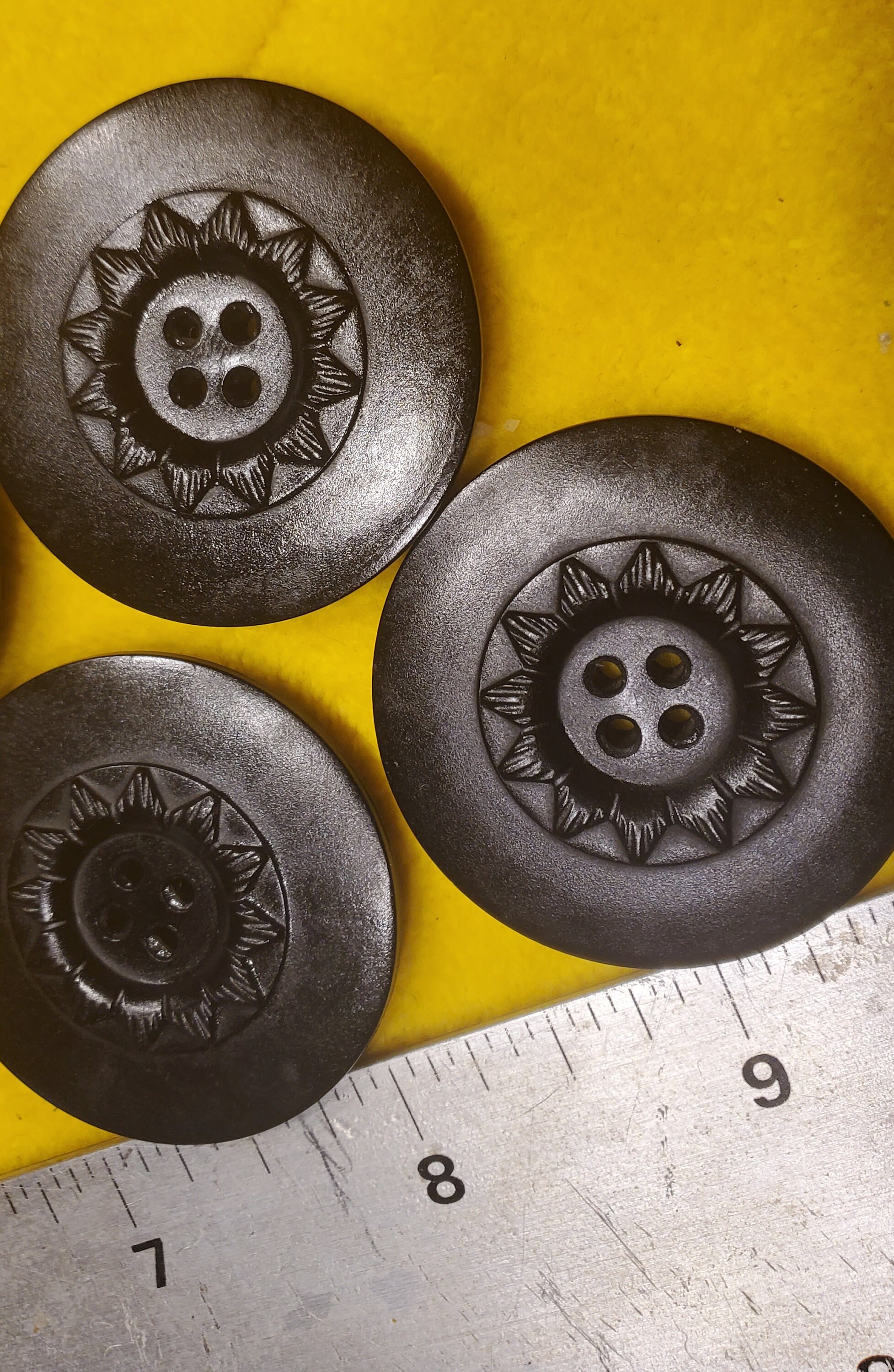 Victorian Mourning Buttons Large 4lot - Etsy