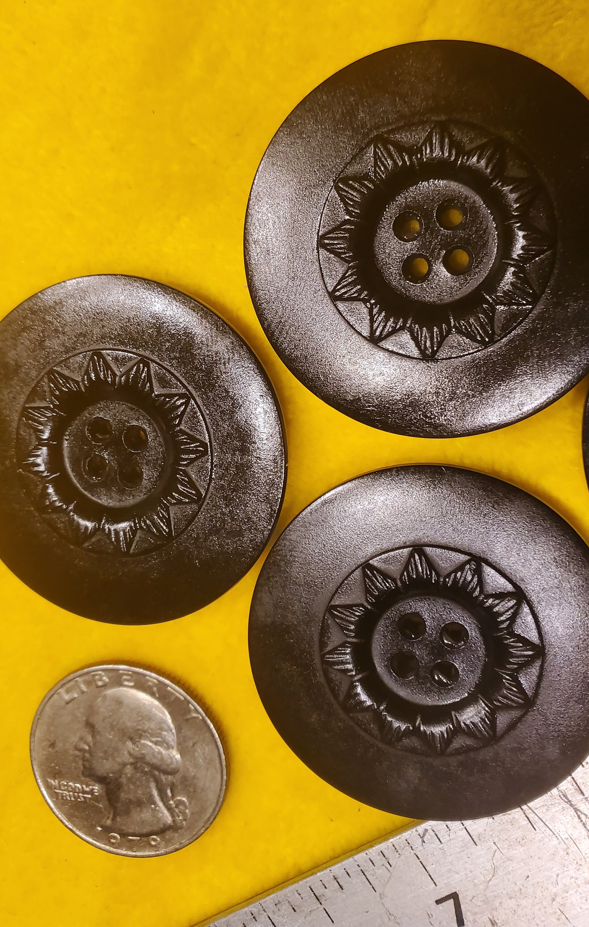 Victorian Mourning Buttons Large 4lot - Etsy