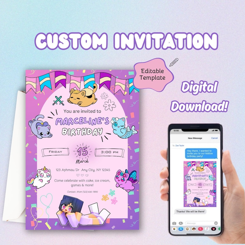Birthday Invitations Aphmau - Etsy