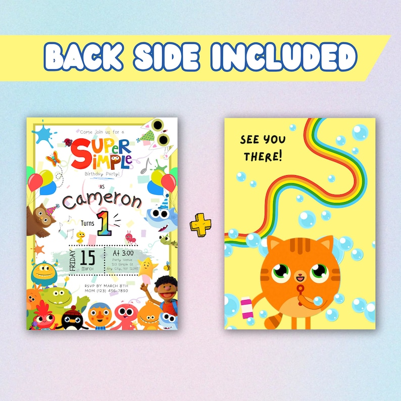 Super Simple Songs Editable Printable Birthday Party Invitation ...