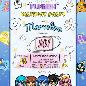 Itsfunneh, Funneh Krew, Editable Printable Birthday Party Invitation ...