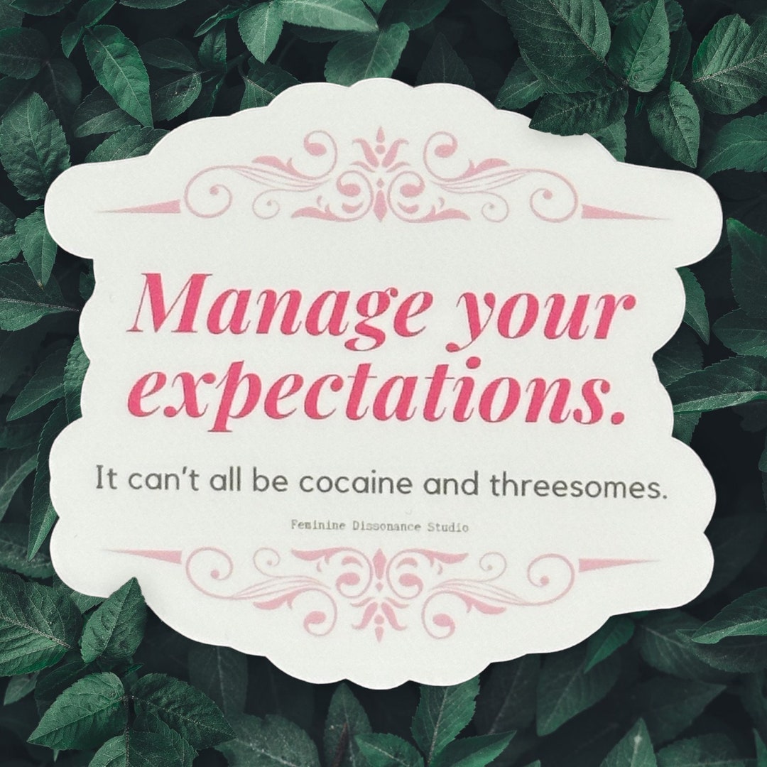 Manage Expectations | Weatherproof Laptop Water Bottle Glossy Matte ...