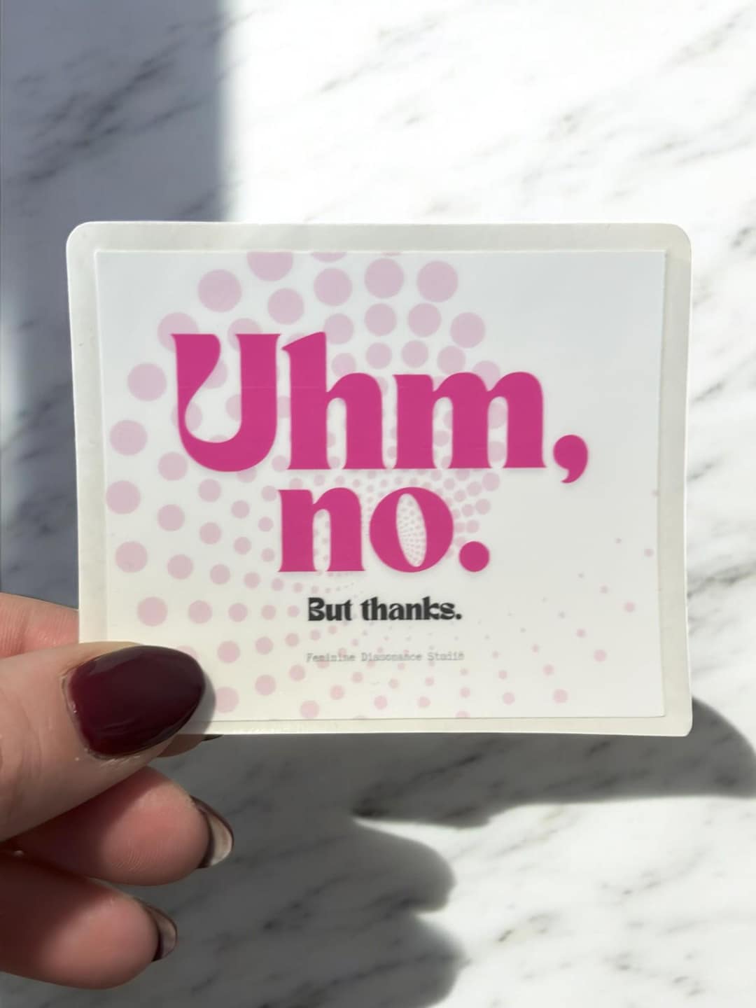 Uhm No but Thank You | Weatherproof Laptop Water Bottle Glossy Matte ...