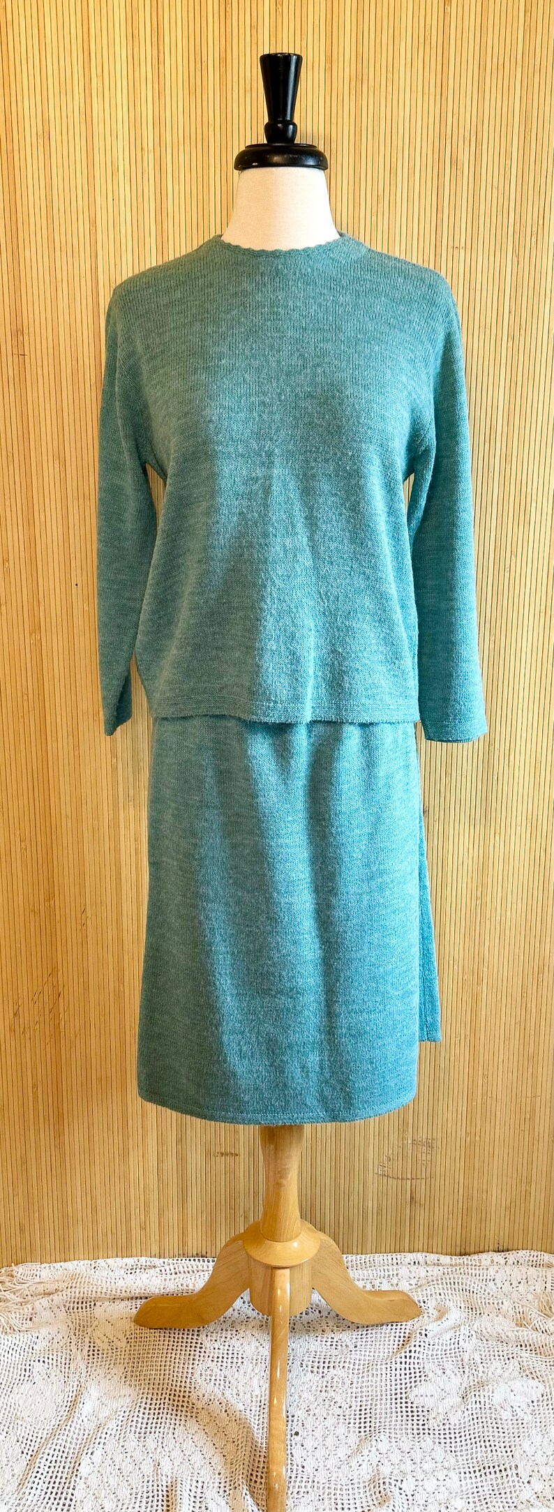 1960s Bobbie Brooks Robins Egg Blue Sweater & Knit Skirt Set - Etsy