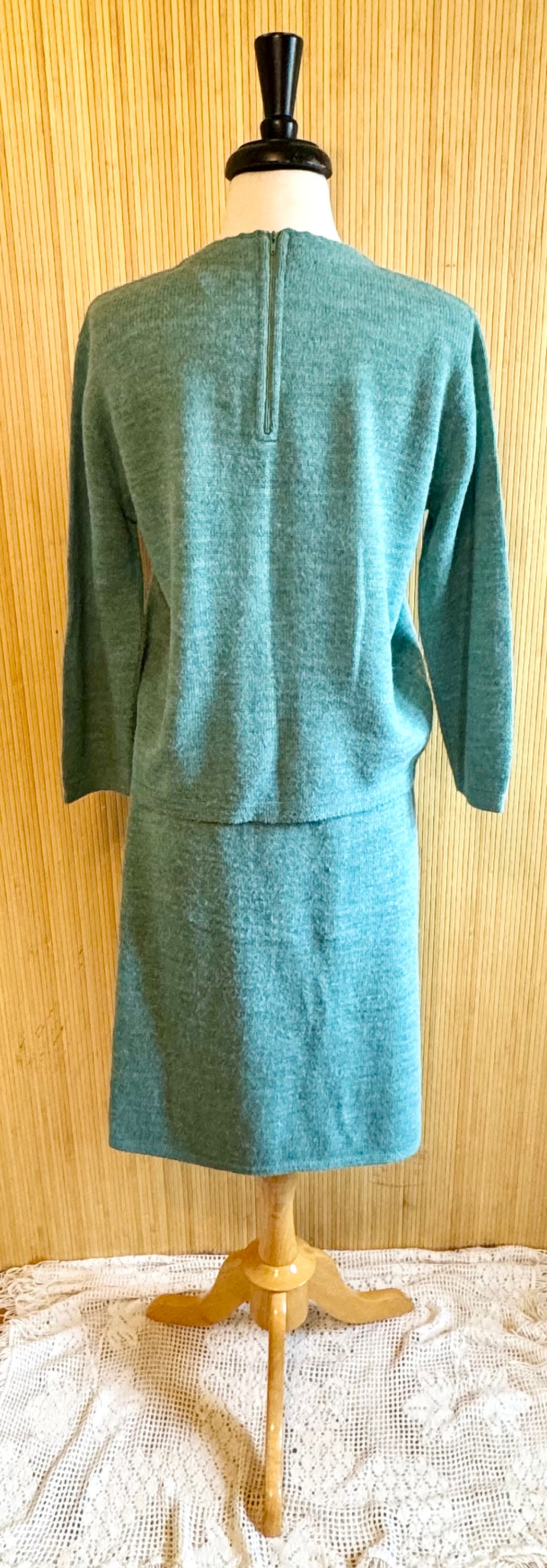 1960’s Bobbie Brooks Robin’s Egg Blue Sweater & Knit Skirt Set - Etsy