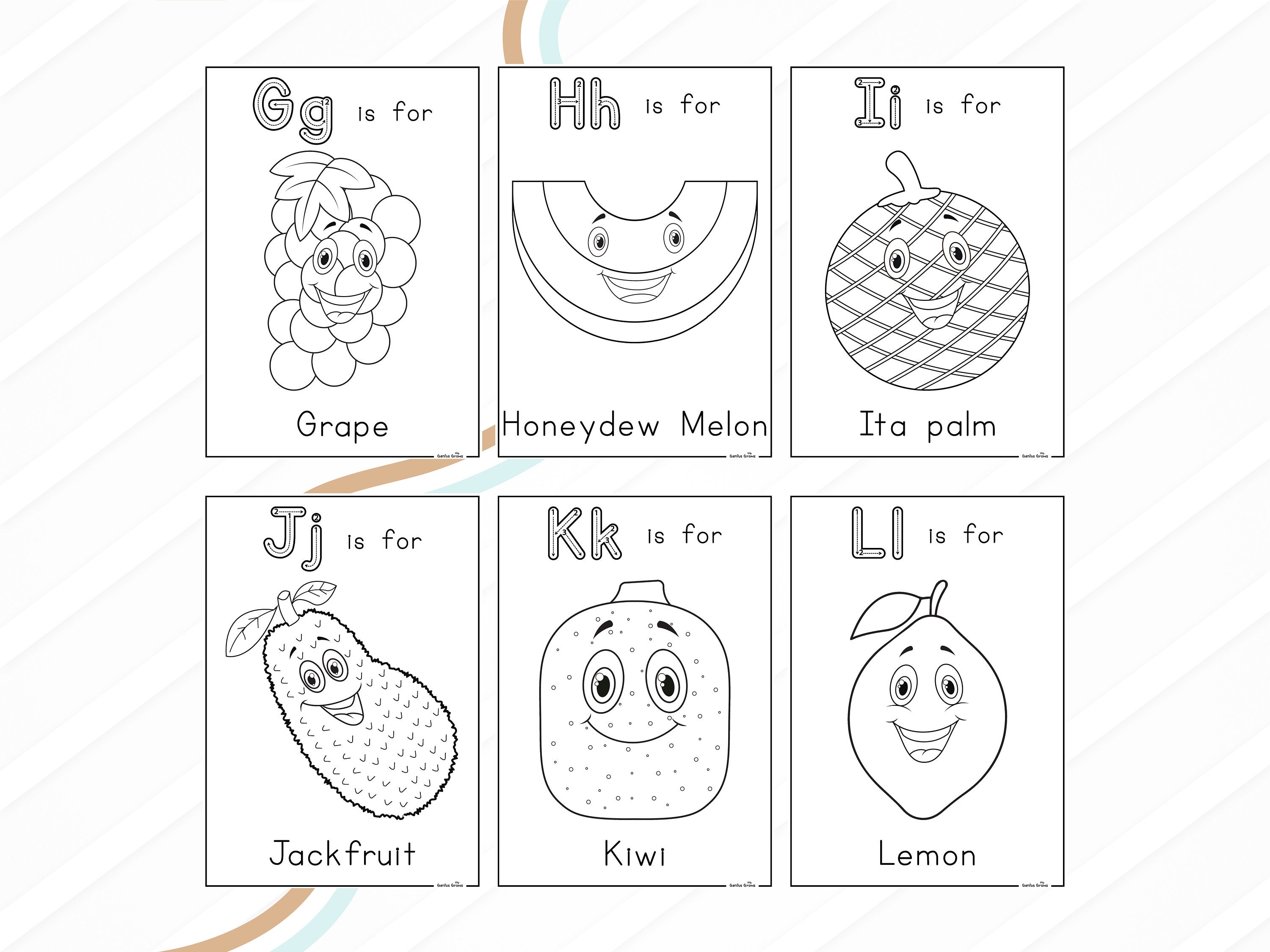 ABC Tracing, Alphabet Tracing, Fruits and Vegetables Coloring Book ...