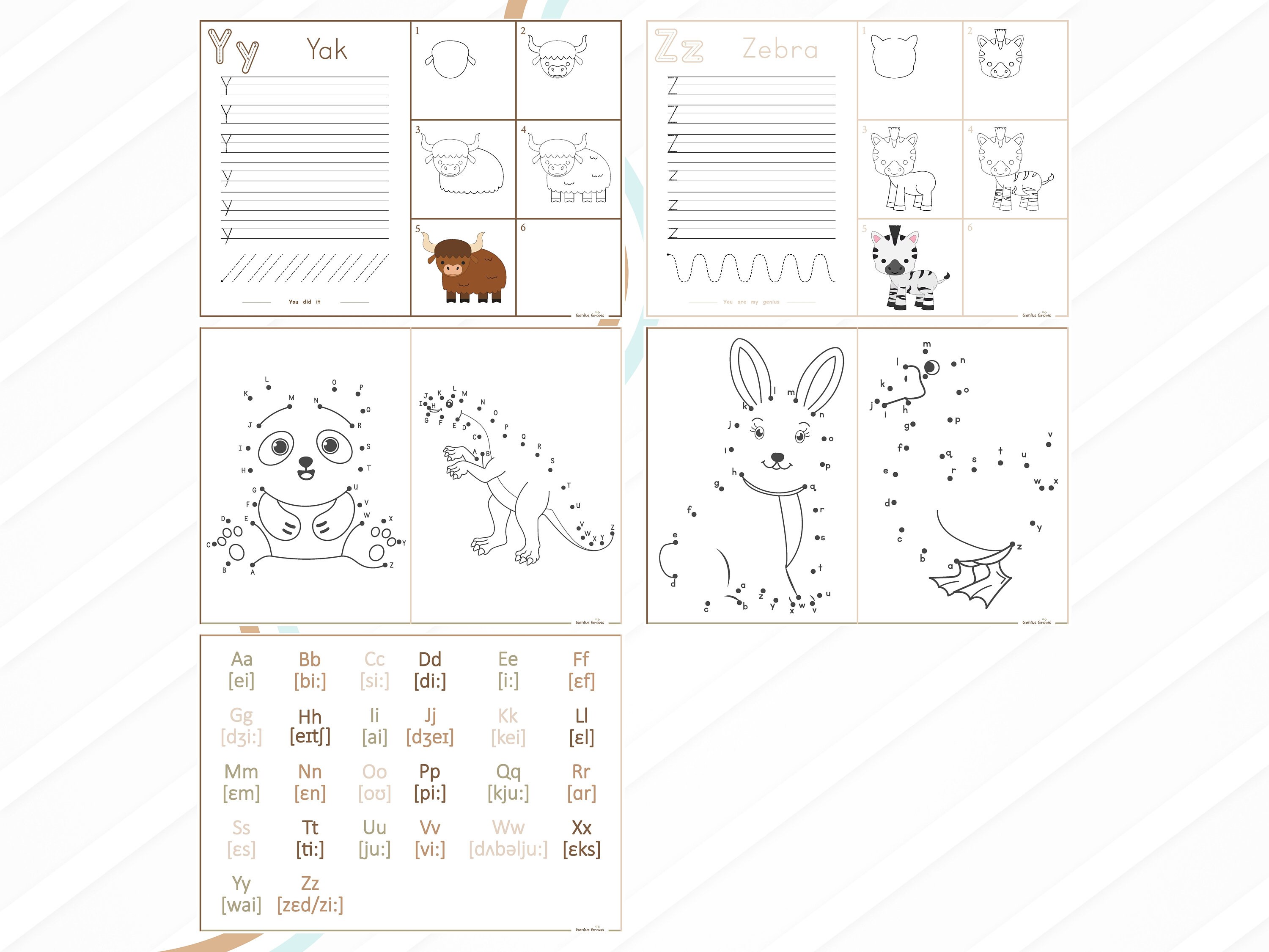 ABC Tracing, Alphabet Tracing, Coloring Book, Activity Book, Learn to ...
