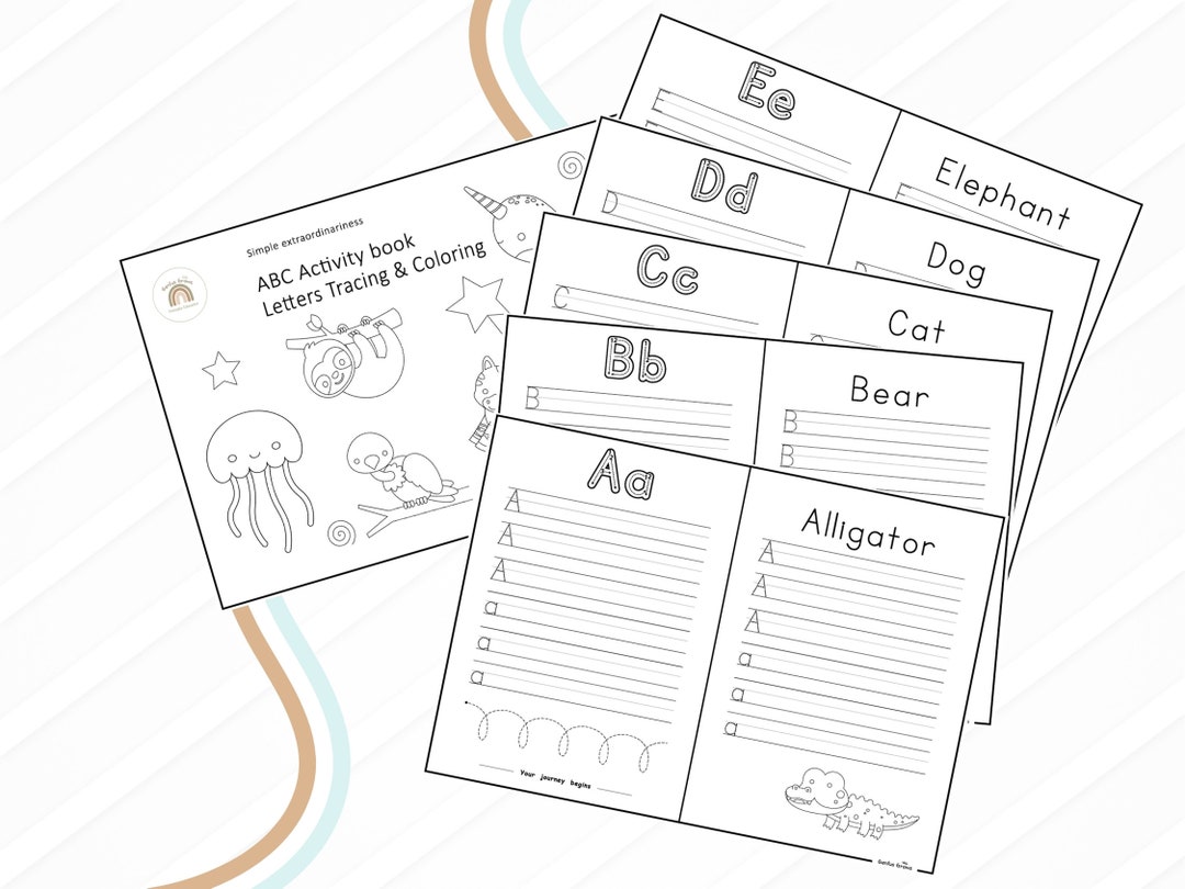 ABC Tracing, Alphabet Tracing, Coloring Book, Activity Book, Animals ...