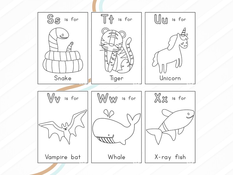 ABC Tracing, Alphabet Tracing, Animal Coloring Book, Printable Coloring ...