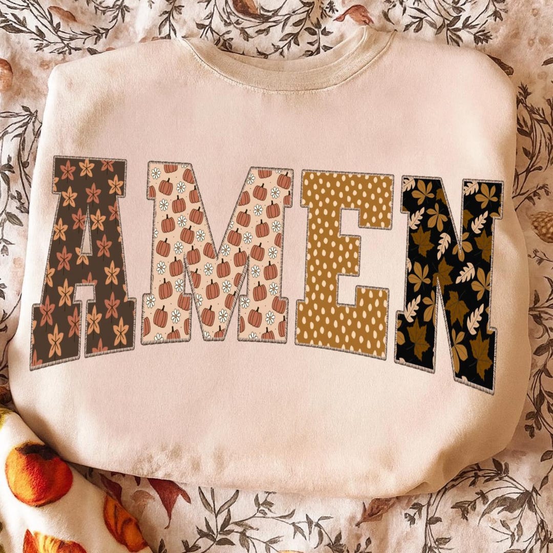 Amen Faux Embroidery Png, Amen Fall Png, Fall Jesus Png, Fall Faith Png ...