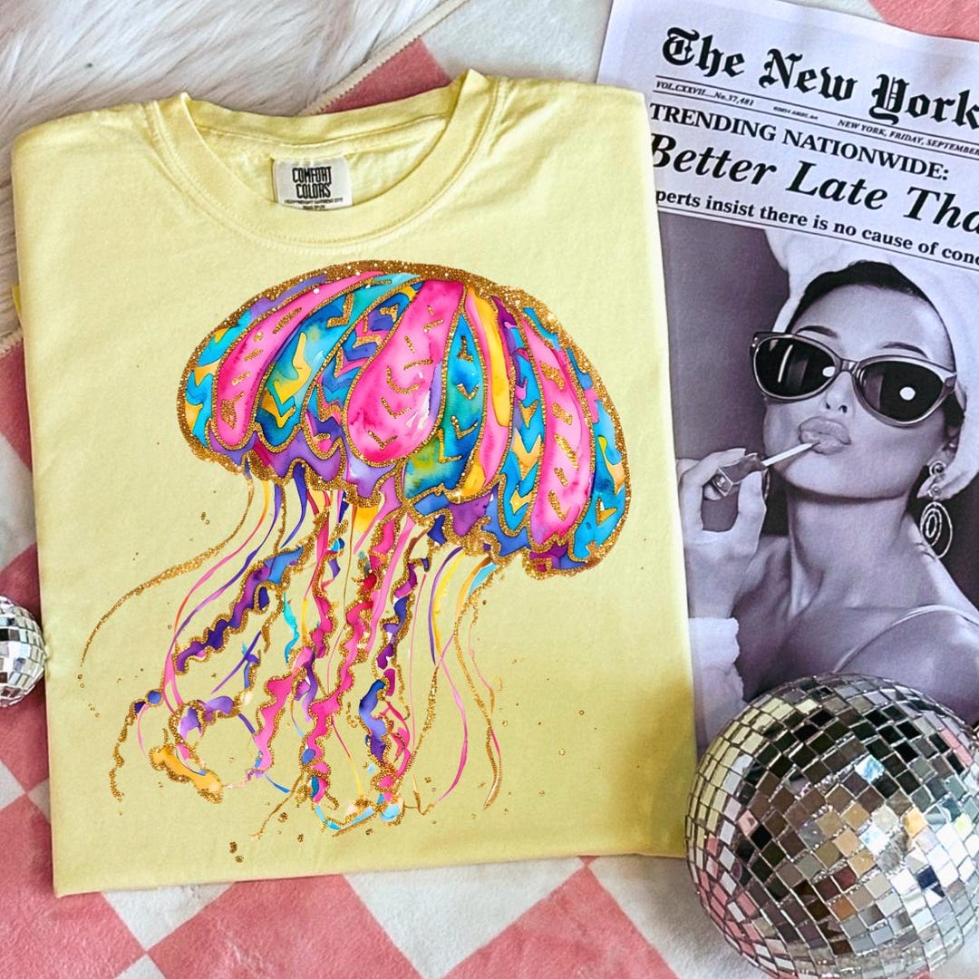 Coquette Summer Jellyfish Png, Preppy Beach Shirt Design, Coastal ...