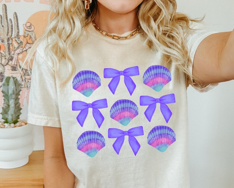 Seashell Png, Bow Png, Summer Png, Watercolor Png, Coquette Png, Trendy ...