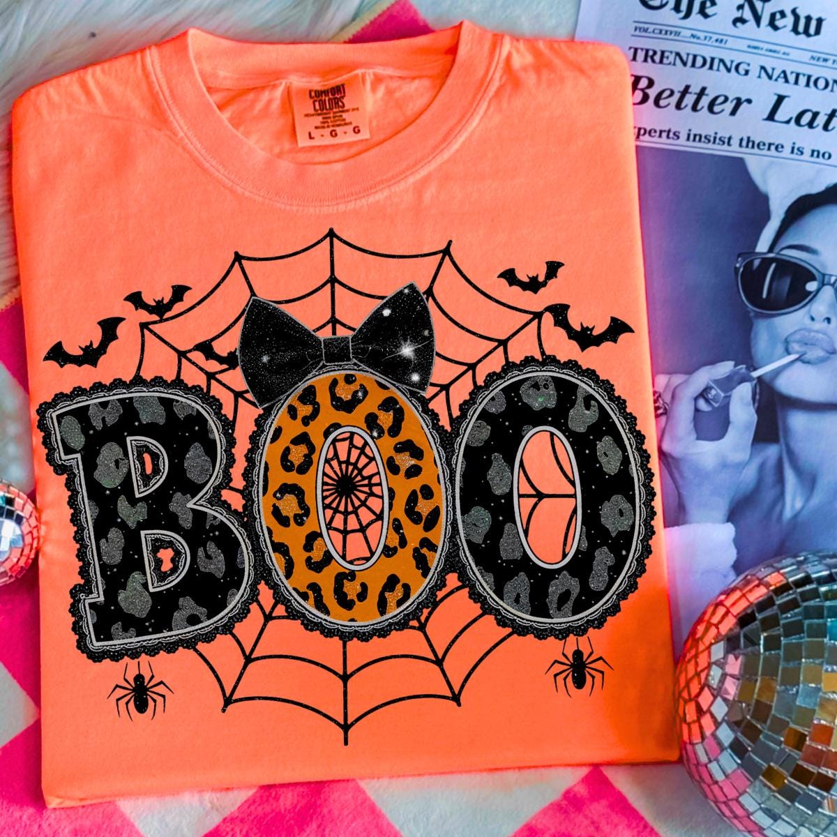 Leopard Lace Boo Ghost Png, Retro Girly Halloween Png, Spooky Season ...