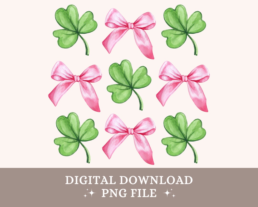 Clover Bow Png, Aesthetic Png, Ribbon Trend, St. Patrick's Day Png ...