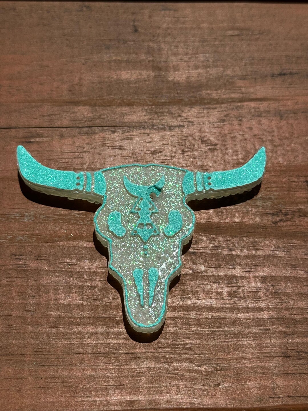 White/teal Bull Skull Freshie custom Scent - Etsy
