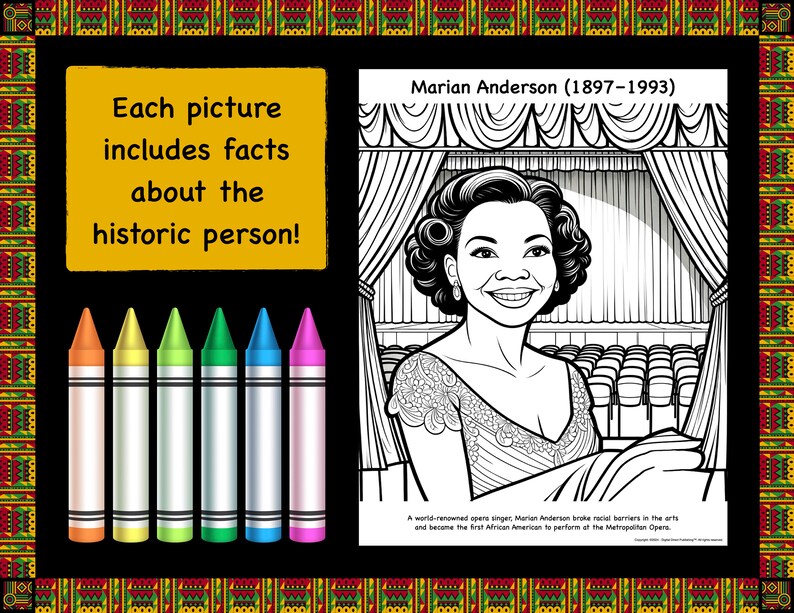 Printable Coloring Sheets Celebrating Black History - Downloadable ...