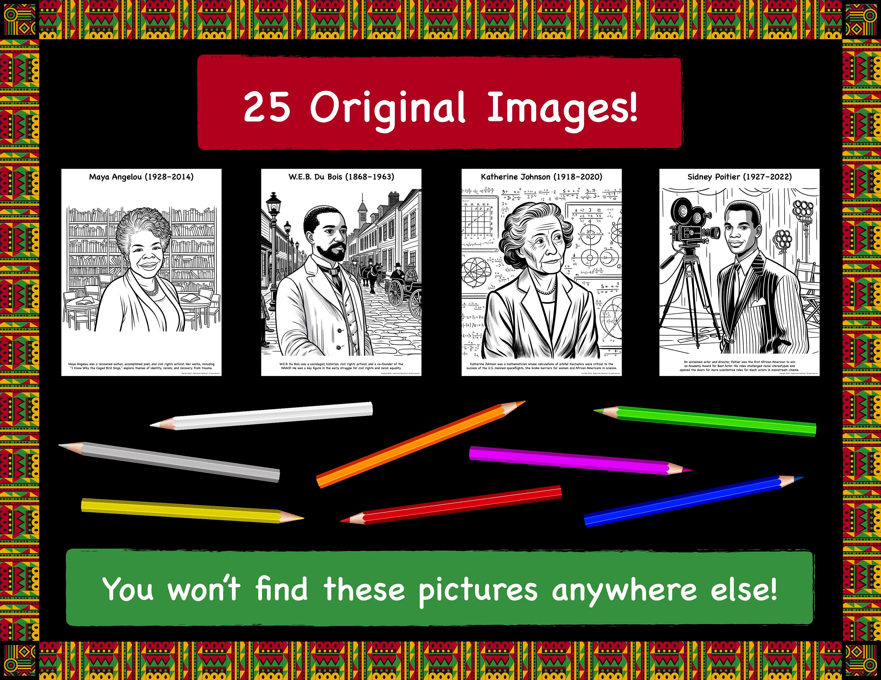 Printable Coloring Sheets Celebrating Black History - Downloadable ...