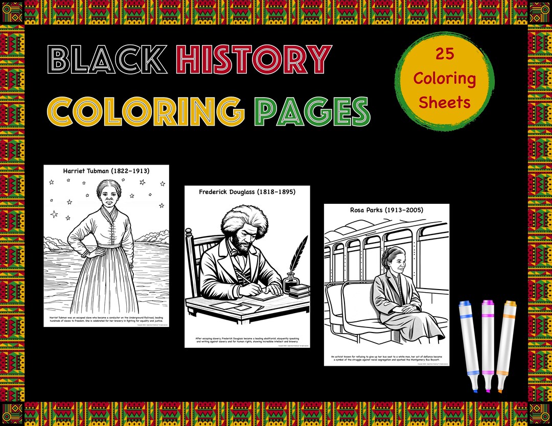 Printable Coloring Sheets Celebrating Black History - Downloadable ...