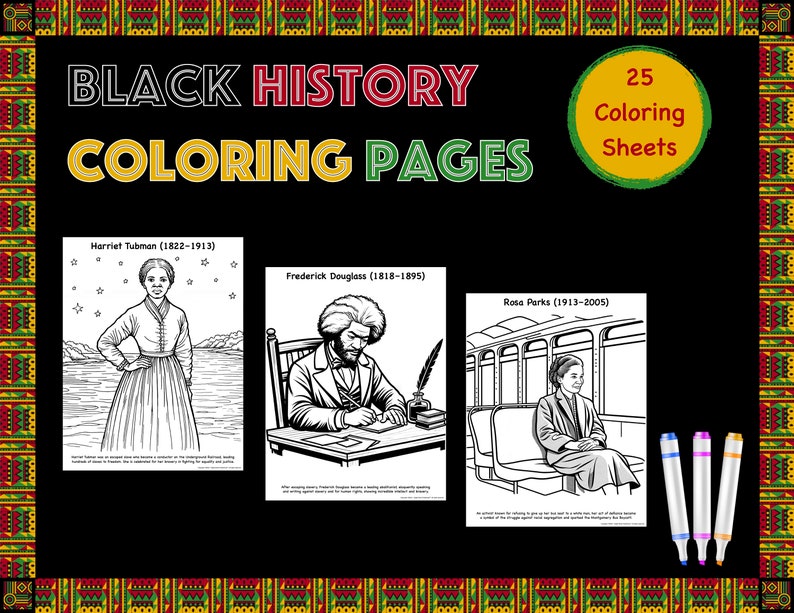 Printable Coloring Sheets Celebrating Black History - Downloadable ...
