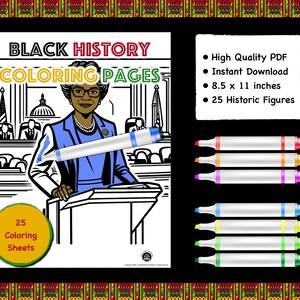 Printable Coloring Sheets Celebrating Black History - Downloadable ...