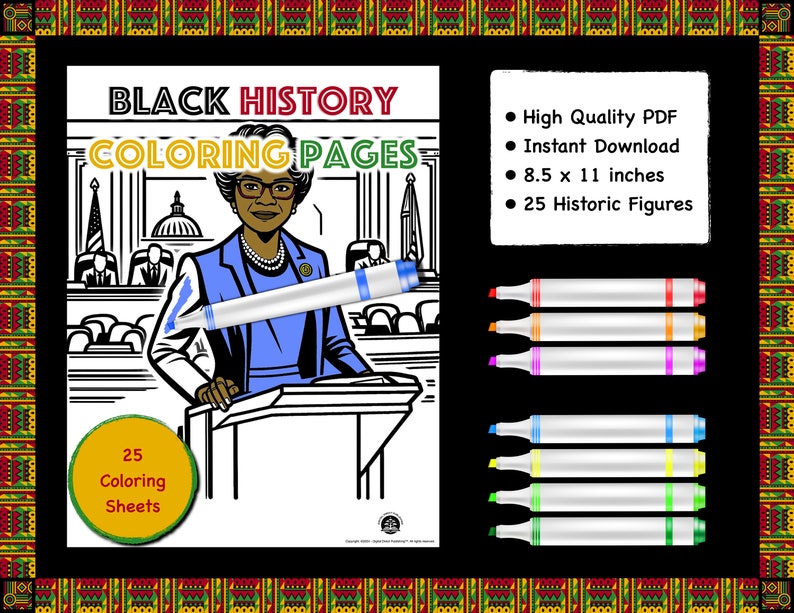 Printable Coloring Sheets Celebrating Black History - Downloadable ...