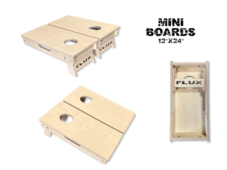 Mini Cornhole Boards Watch The Face 12 X 24 With 4 Hole Flux Cornhole Etsy