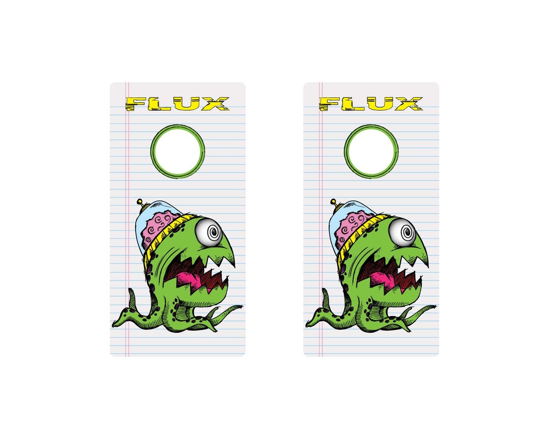 Mini Cornhole Boards - Doodle Monster | 12" X 24" With 4" Hole | Flux ...