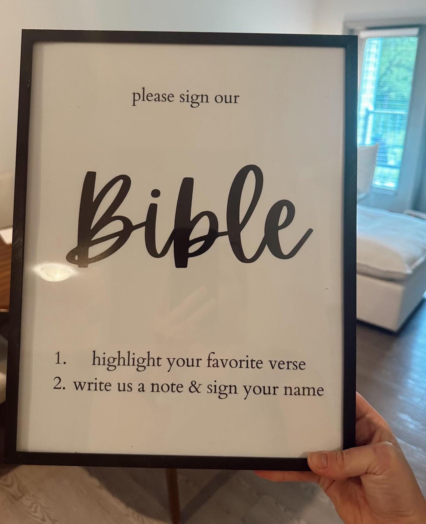 Wedding Bible Guestbook, Guest Book Alternative, Sign Our Bible Sign ...