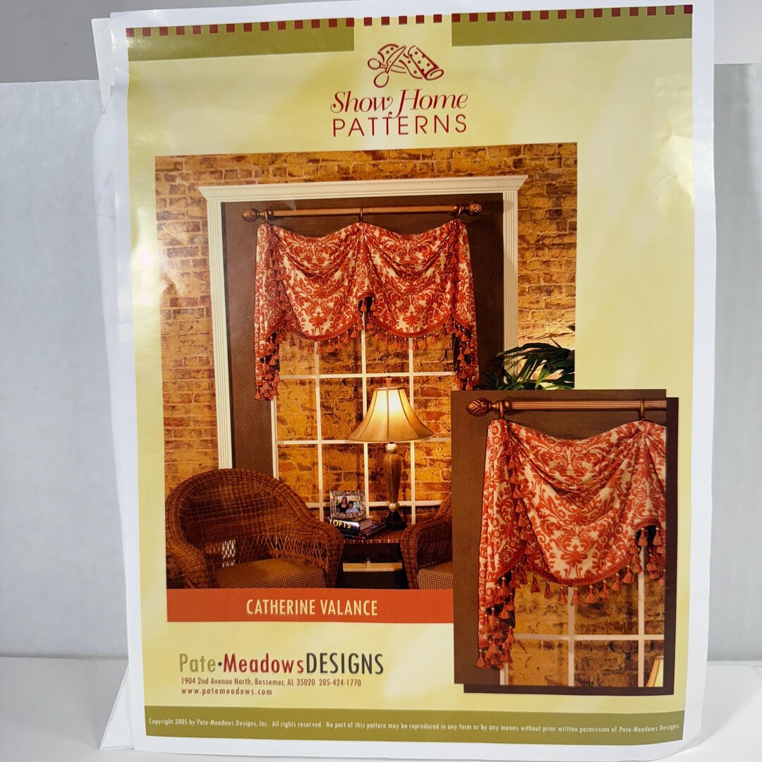 Valance Swag Jabots Pattern Decorator Pate Meadows Designs Drapery Guide, Pre-owned Used Cut ...