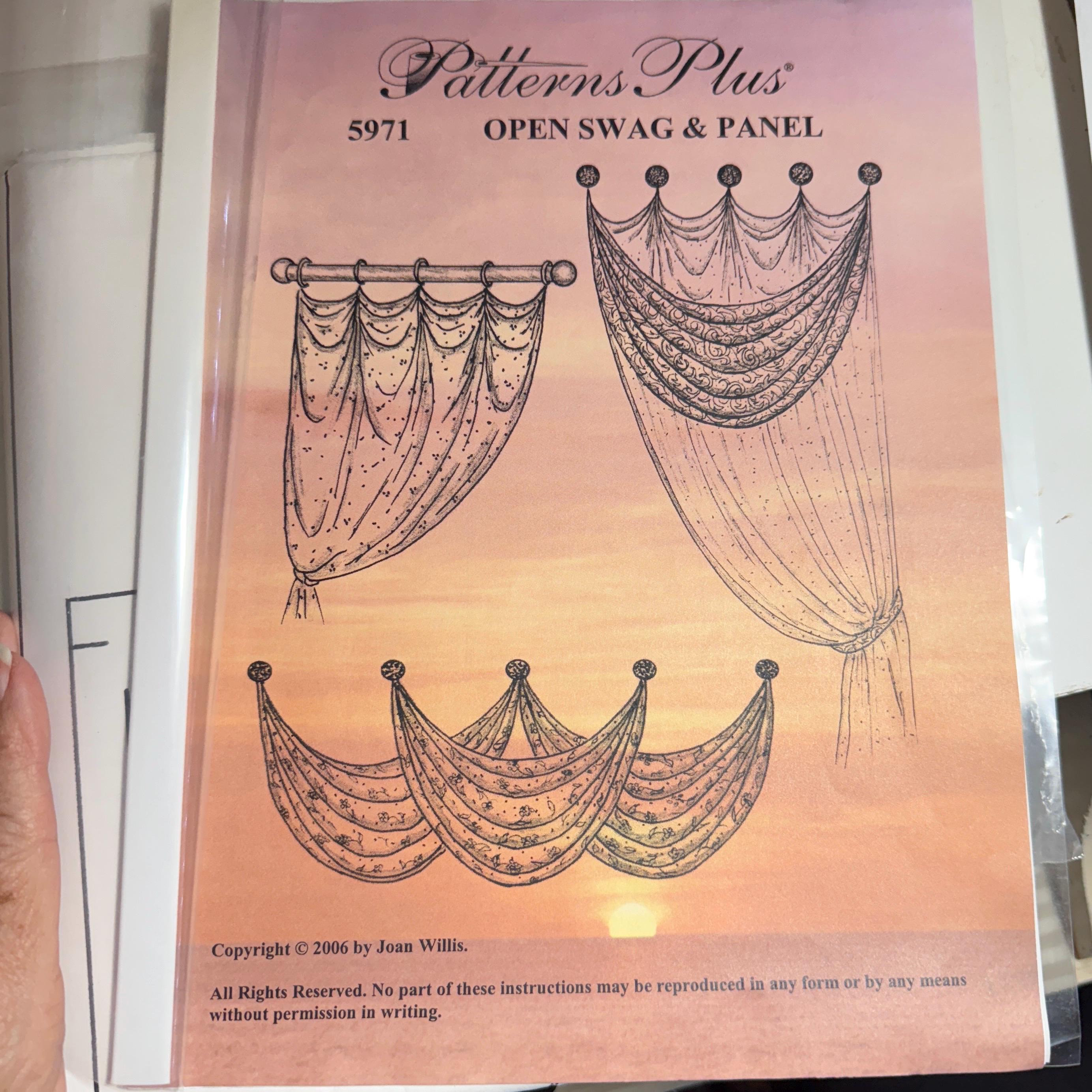 Swag & Panel Curtain Pattern Joan Willis Drapery Pinch Ring Hang Pre ...
