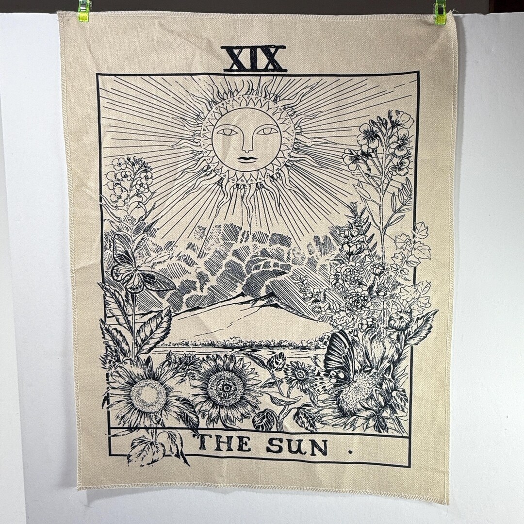 Screenprint Sun XIX Fabric Panel Linen Like Fabric Cloth Textile ...