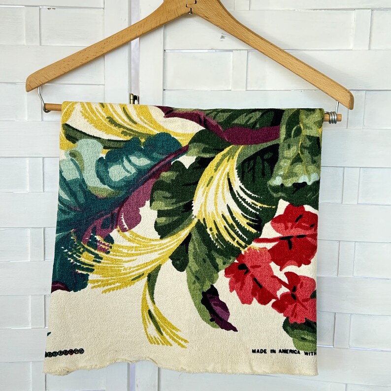 MCM Barkcloth Fabric Cut Carmen Miranda Pattern Tropical Cloth 54" W X ...