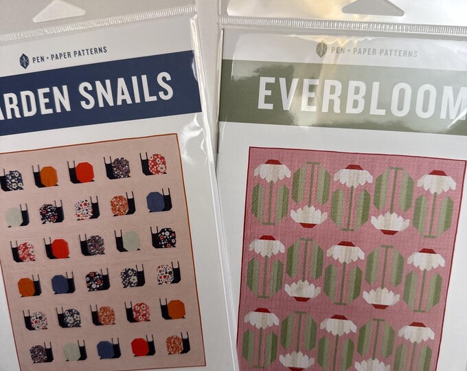 2 Quilt Patterns Scandi Modern Everbloom, Garden Snails Patchwork - Etsy