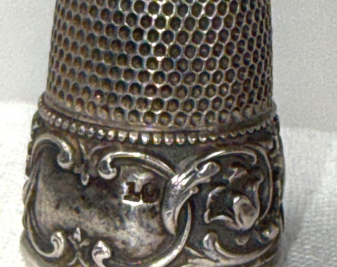 Vintage Sterling Silver Thimble Sz 10, - Etsy