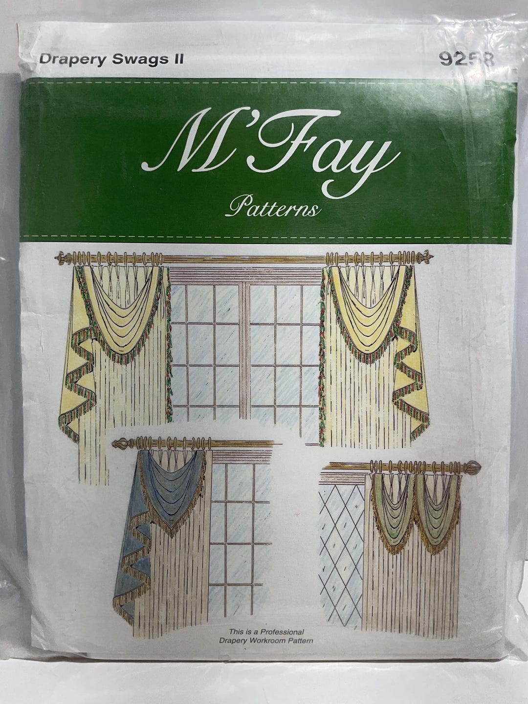 Drapery Swags II Pattern M Fay #9258 Professional Drapery Workroom Sew ...