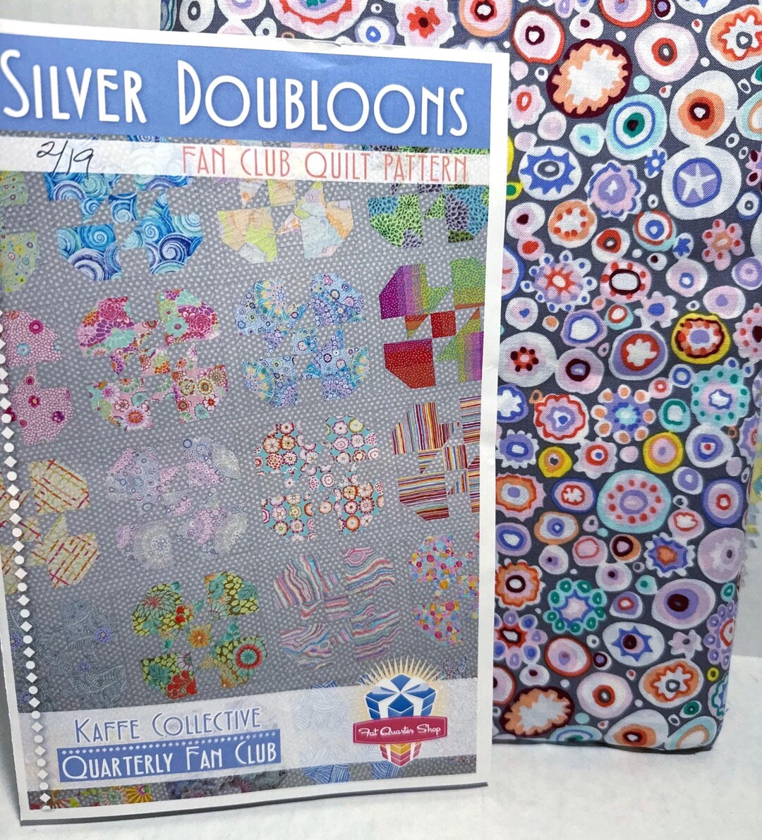Kaffe Quilt Kit Silver Doubloons, 20 Fqs Cotton Fabric Modern Pattern ...