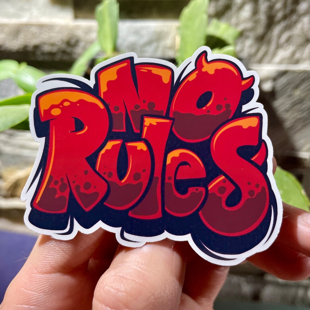 Sticker / Sticker no Rules White Background / Holographic Effect - Etsy