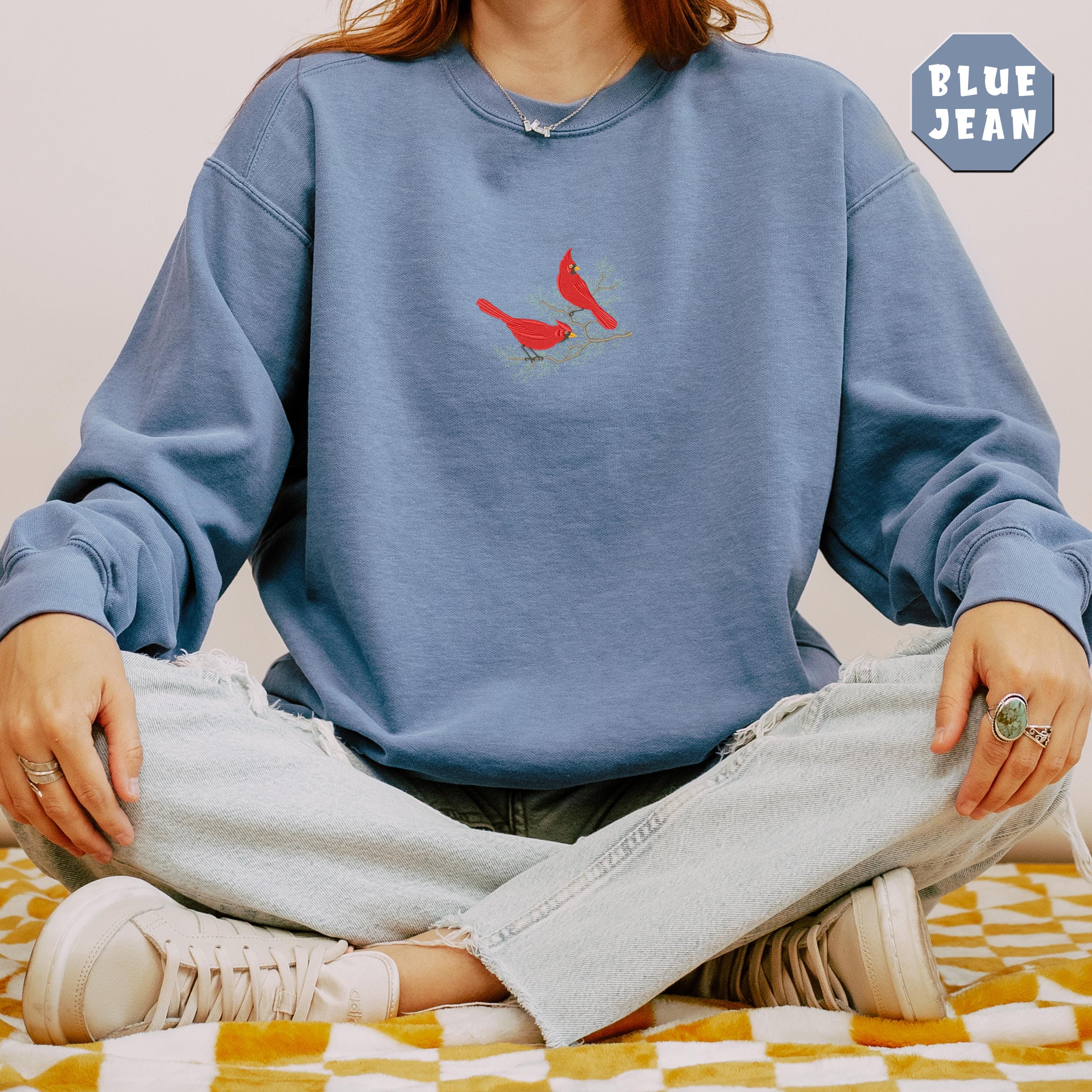 Embroidered Birds Sweatshirt, Bird Lover Sweat, Birds and Nature ...