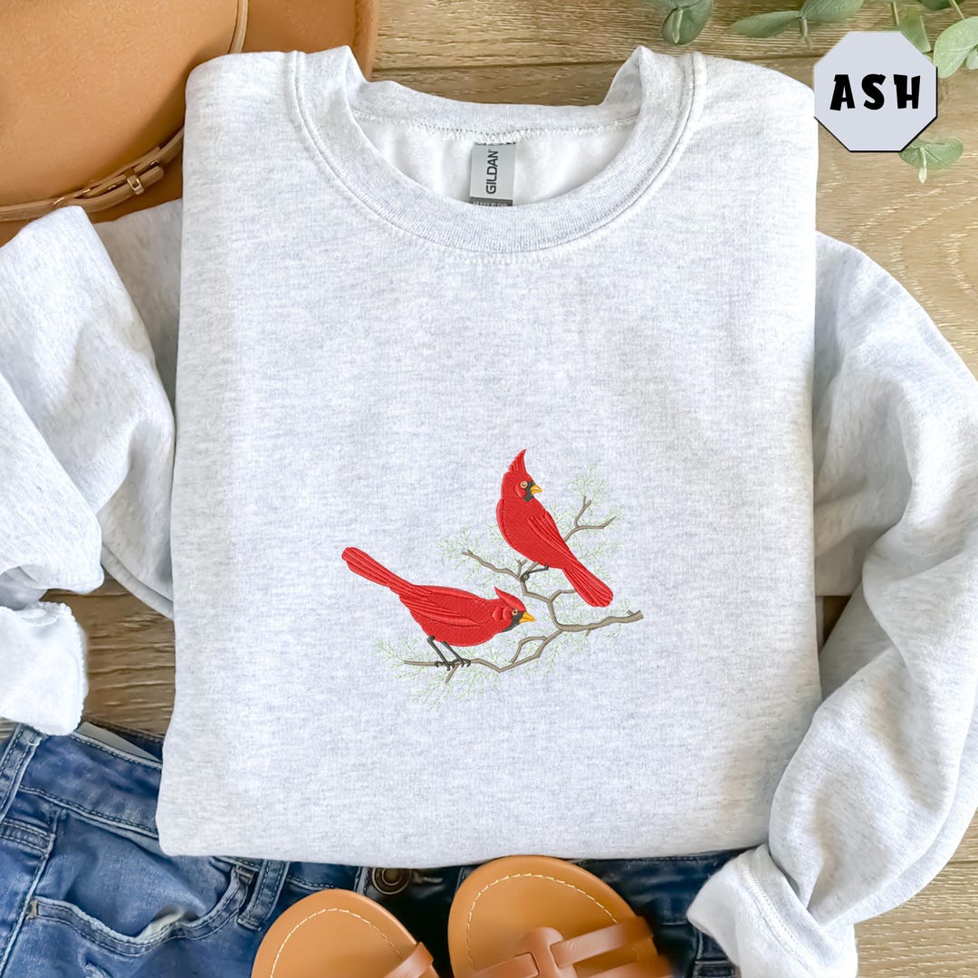 Embroidered Birds Sweatshirt, Bird Lover Sweat, Birds and Nature ...