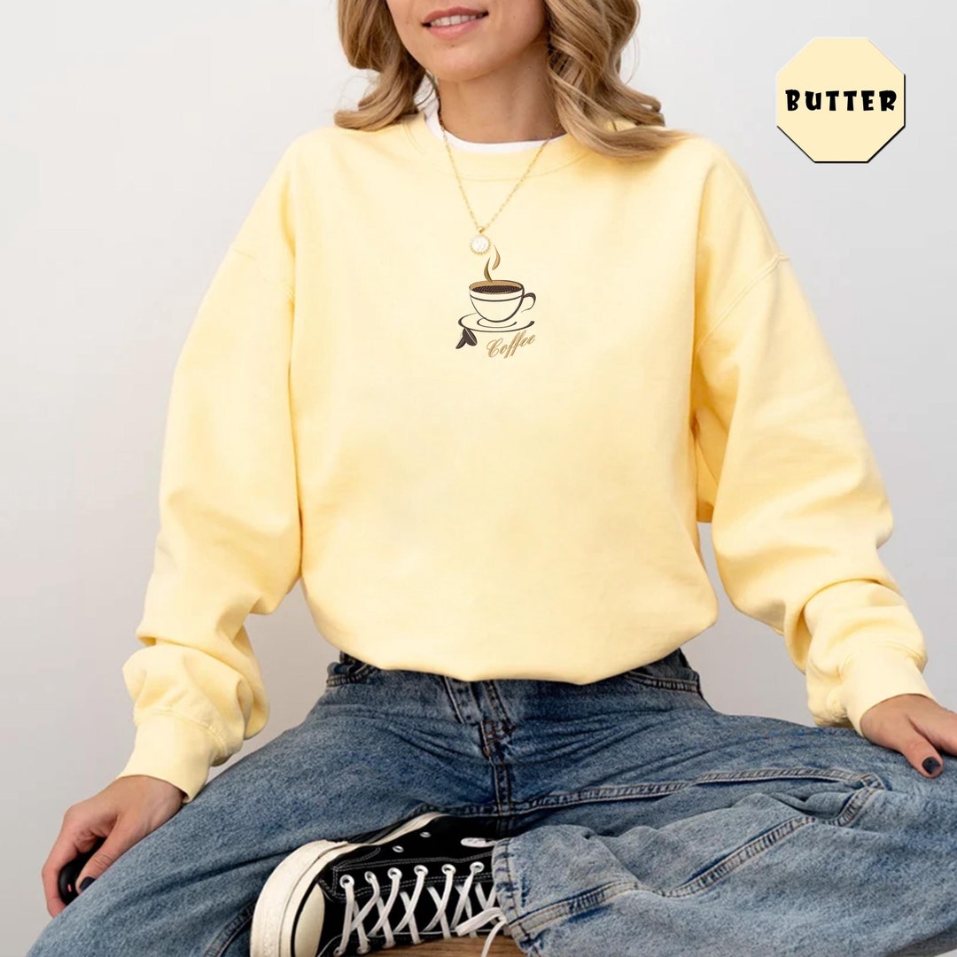 Embroidered Coffee Lover Sweater, Coffee Addict Sweater, A Cup of ...