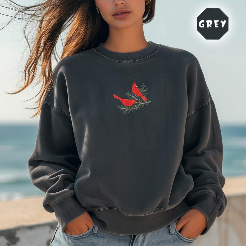 Embroidered Birds Sweatshirt, Bird Lover Sweat, Birds and Nature ...