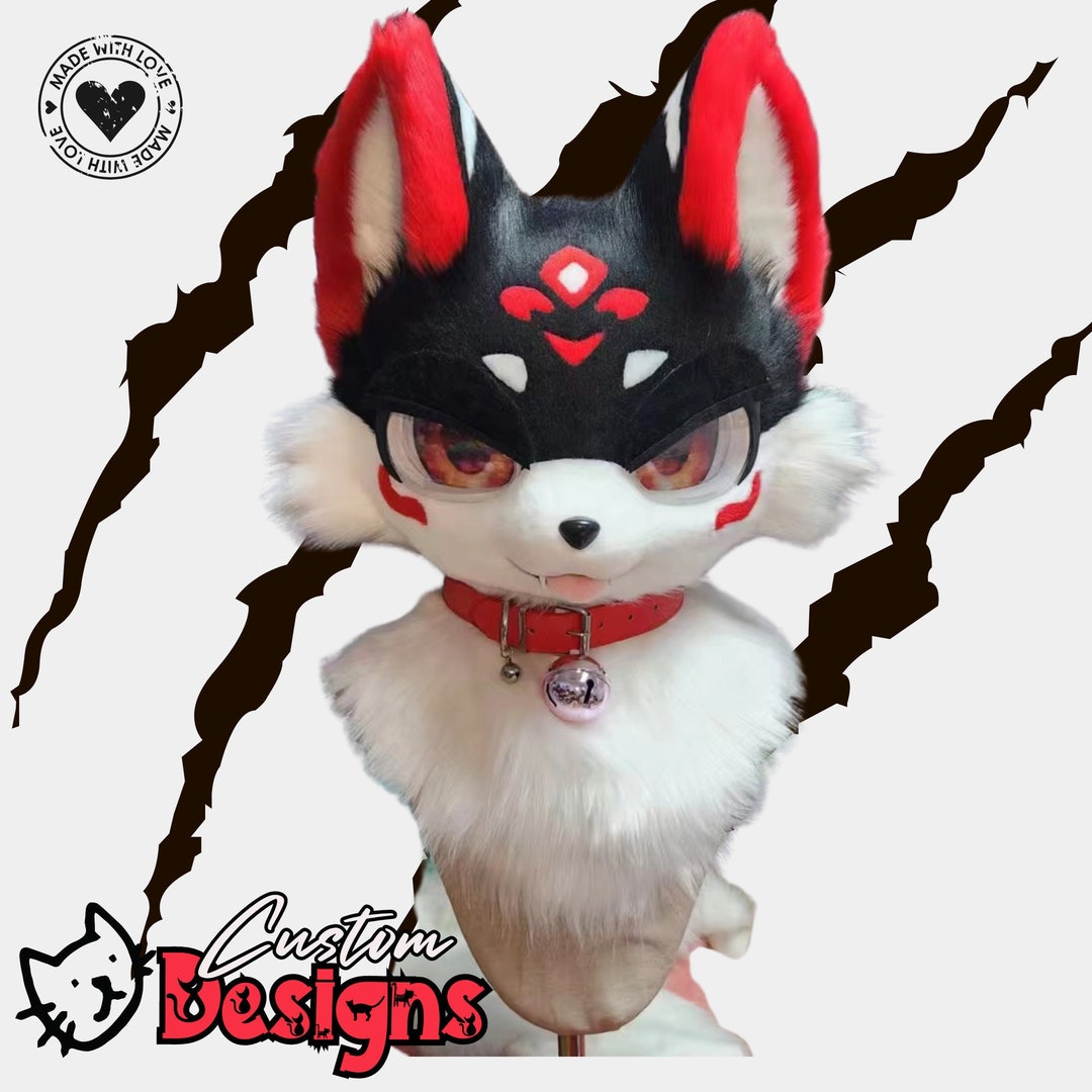 New Designs, Fursona Head Piece, Unique, Cosplay, Kemono Head Furry ...