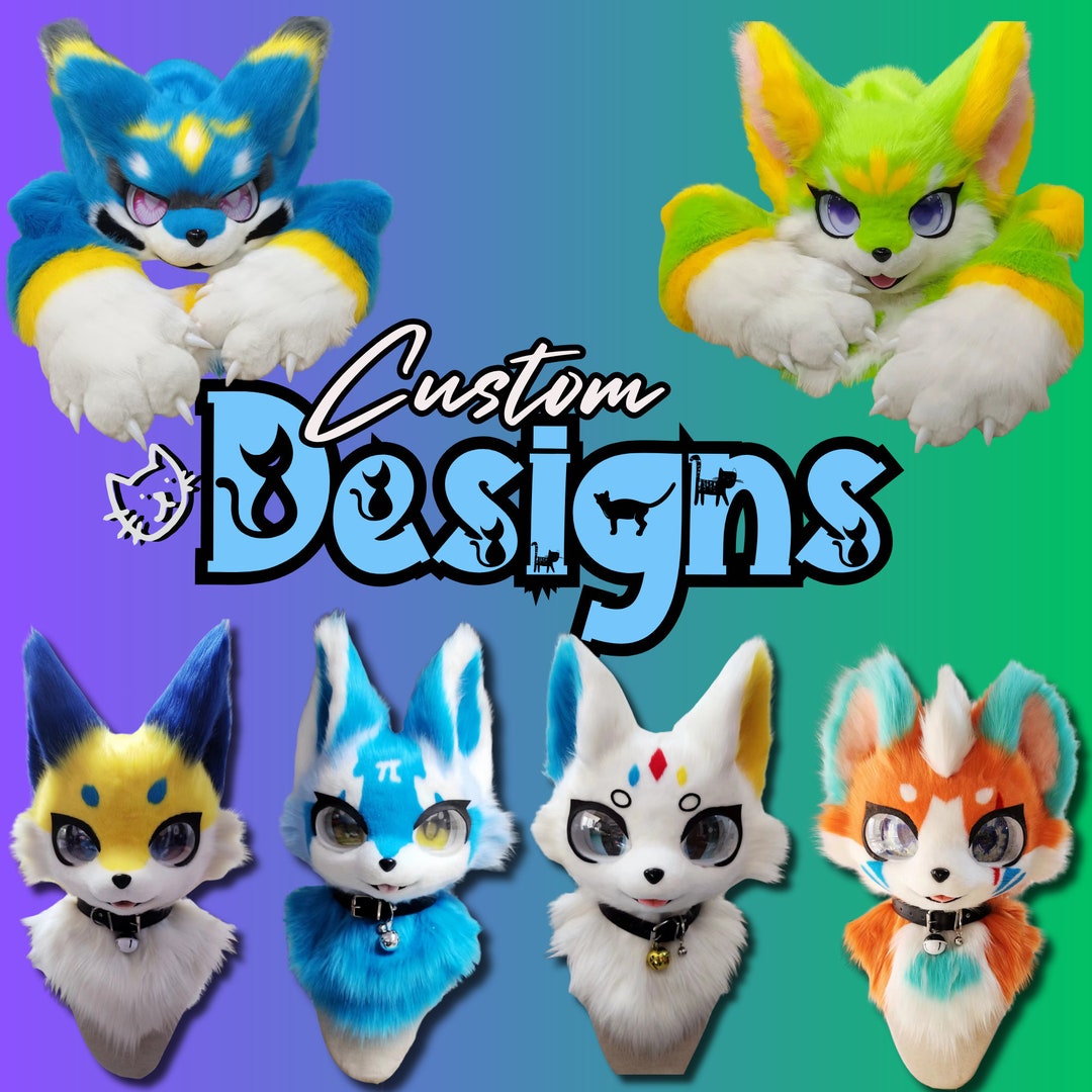 Custom Fursona Furry Head Piece, Unique Personalized Cosplay, Kemono ...