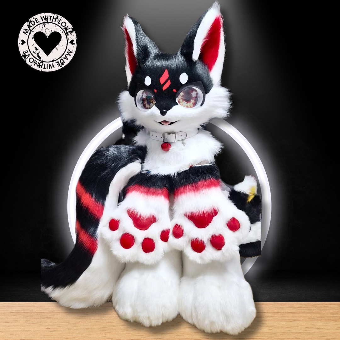 Handmade Fursona Partial Fursuit: Kemono Head, Paws & Tail - Etsy